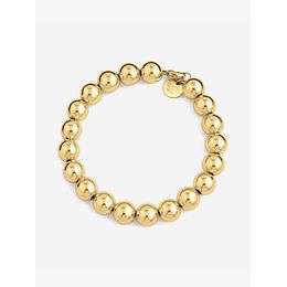 Classyandfabulous Jewelry Bracelet 'Kugelarmband 10mm 14k Gold filled/ 14k Ros&eacute;gold filled/ 925 Sterling Silber' female Gold size 20 cm