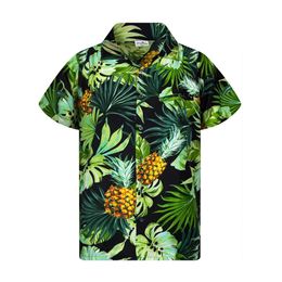 King Kameha Hemd 'Pineapple Leaves' Jungen Gr&ouml;&szlig;e 134/146 schwarz