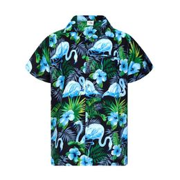 King Kameha Shirt 'Flamingo Flowers' male Blue size XS
