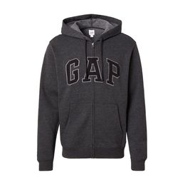 GAP Zip-Up Hoodie 'HERITAGE' male Grey size XXL