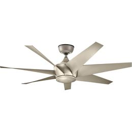 Elstead Lighting Lehr II leiser Deckenventilator Ø137cm DC-Motor IP44 Aussenbereich + Fernbedienung, Ventilator, Silber