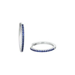Amor Creolen Silber 925, rhodiniert in Blau | Gr.: onesize