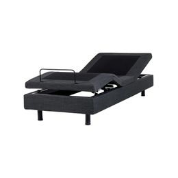 Beliani Einzelbett DUKE in Grau/Schwarz - (W) 90 x (H) 37 x (L) 200 cm | Gr.: onesize