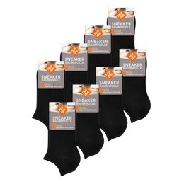 Nur Die Sneakersocken Baumwolle Basic Unifarben in Schwarz | Gr.: 39-42