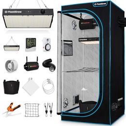 SONSTIGE Growbox Komplettset &ndash; Indoor Gew&auml;chshaus mit 150W LED Vollspektrum Dimmbar, Carbon-Filter, Ventilator, Anzuchtzelt, Zuchtzelt - 100x100x200