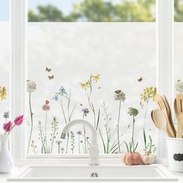 Bilderwelten Fensterfolie Tanzende Schmetterlinge auf Wildblumen