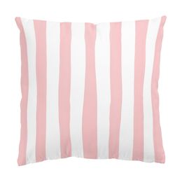 Dekokissen Vintage Italien Streifen Rosa Wei&szlig;