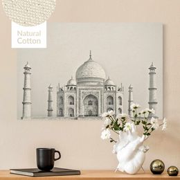 Bilderwelten Leinwandbild - Querformat Taj Mahal in Grau