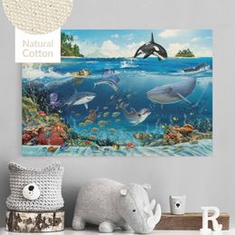 Bilderwelten Leinwandbild - Querformat Animal Club International - Unterwasserwelt mit Tieren