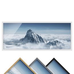 Bilderwelten Bild mit Rahmen - Panorama Die Alpen &uuml;ber den Wolken