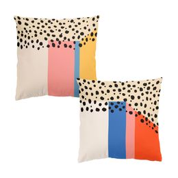 Dekokissen 2er Set Schwarzer Schnee Fr&uuml;hling Sommer Duo