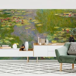 Bilderwelten Tapete - Botanik & Pflanzen Fototapete Claude Monet - Gr&uuml;ne Seerosen - Schlafzimmer Wohnzimmer - auch selbstklebend