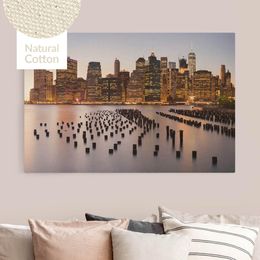 Bilderwelten Leinwandbild - Querformat Blick auf Manhattan Skyline
