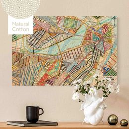 Bilderwelten Leinwandbild - Querformat Moderne Karte von Boston
