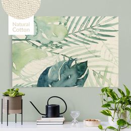 Bilderwelten Leinwandbild - Querformat Palmwedel in Wasserfarbe I