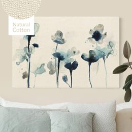 Leinwandbild Abstrakt Mitternachtsbl&uuml;ten Trio