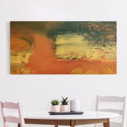 Bilderwelten Leinwandbild Rosa Sturm mit Gold