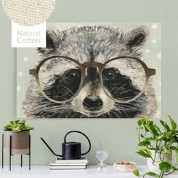 Leinwandbild Kinderzimmer Bebrillte Tiere - Waschb&auml;r