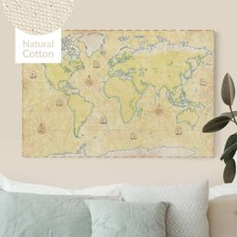 Bilderwelten Leinwandbild - Querformat Great and Funny Worldmap