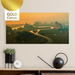Bilderwelten Leinwandbild Flusslandschaft in Thailand