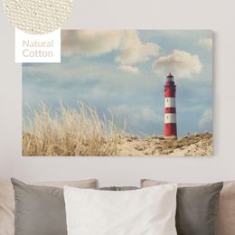 Leinwandbild Leuchtturm Leuchtturm in den D&uuml;nen