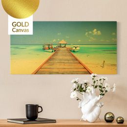 Leinwandbild Steg am Meer