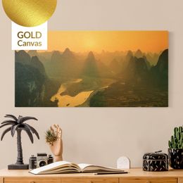 Bilderwelten Leinwandbild Sonnenaufgang in Berglandschaft