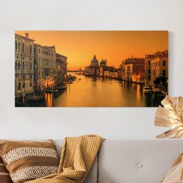 Bilderwelten Leinwandbild - Querformat Goldenes Venedig