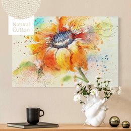 Bilderwelten Leinwandbild - Querformat Painted Sunflower