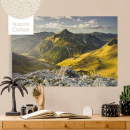 Bilderwelten Leinwandbild - Querformat Berge und Tal der Lechtaler Alpen in Tirol