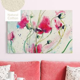 Bilderwelten Leinwandbild - Querformat Painted Poppies