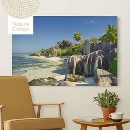 Bilderwelten Leinwandbild - Querformat Traumstrand Seychellen