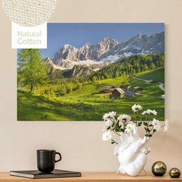 Bilderwelten Leinwandbild - Querformat Steiermark Almwiese
