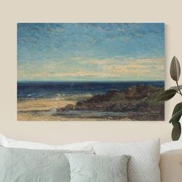 Bilderwelten Leinwandbild - Querformat Gustave Courbet - Blaues Meer