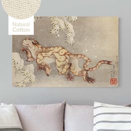 Leinwandbild Katsushika Hokusai - Tiger in Schneesturm