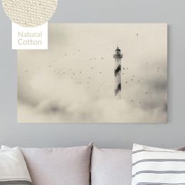 Leinwandbild Leuchtturm Leuchtturm im Nebel