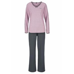 H.I.S. H.I.S Pyjama Damen Gr&ouml;&szlig;e XS graphit / rosa Winterkleid