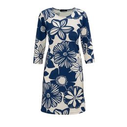 Aniston SELECTED Kleid Damen Gr&ouml;&szlig;e 40 blau / wei&szlig; Winterkleid