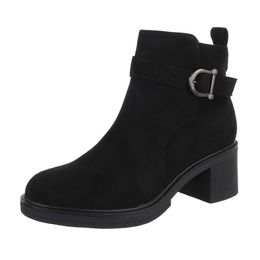 Ital-Design Stiefelette Damen Gr&ouml;&szlig;e 38 schwarz Winterschuhe