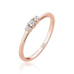 Elli Ringe - Ring Verlobungsring Diamant (0.06 ct.) Zart 925 Si - Gr. 56 MM - in Silber - f&uuml;r Damen