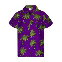 King Kameha Shirt 'Palmshadow' male Purple size M