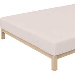 Spannbettlaken Schlafgut, beige, Mako-Zwirn-Jersey, Obermaterial: 95% Baumwolle, 5% Elasthan, Bettlaken, "Premium", Zero Waste Verpackung, PREMIUM