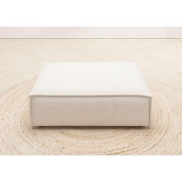 Polsterhocker Places of Style, B:90cm H:43cm T:120cm, beige, 100% Polyester, Hocker, "Watertown, XXL Hockerbank passend zum Sofa - ideal als