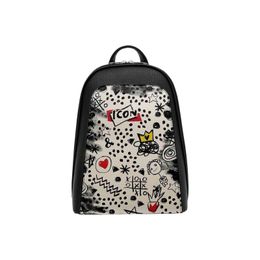 DOGO Tagesrucksack "Tidy Bag Rucksack Icon Damen Backpack", schwarz, Lederimitat, Rucksäcke