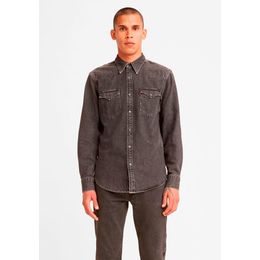 Levi's LEVI'S Herren Jeanshemd "LE BARSTOW WESTERN STAND", schwarz, Gr. S, Web, Obermaterial: 80% Baumwolle, 20% Hanf, Hemden, mit Brusttaschen