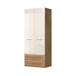 Kleiderschrank Home Affaire, B:92cm H:224cm T:56cm, beige, MDF, Spanplatte, Schlafzimmer, Schränke, "Gala, beige hochglänzend UV lackiert, kratzfest,