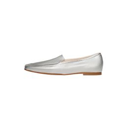 Henry Stevens Damen Loafer "Audrey HVL Businessschuh", Gr. 37, silber, Ziegennappa, Schuhe, Damen Halbschuhe Leder handgefertigt, Slipper