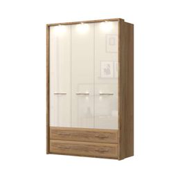Kleiderschrank Home Affaire, B:137cm H:224cm T:56cm, beige, MDF, Spanplatte, Schlafzimmer, Schränke, "Gala, beige hochglänzend UV lackiert,