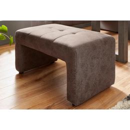 Polsterhocker, B:100cm H:49cm T:54cm, braun, exxpo - SOFA FASHION, Microfaser (Zusammensetzung: 100% Polyester);Lederfaserstoff (Grundgewebe
