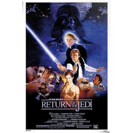 Poster Reinders, B:61cm H:91,5cm T:0,1cm, blau, Papier, K&uuml;che, Bilder, "Star Wars - return of the Jedi"